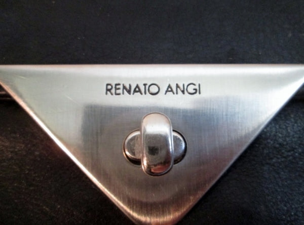 RENATO ANGI FIRENZE Italy BOUTIQUE leather envelope bag flap purse BLA ...