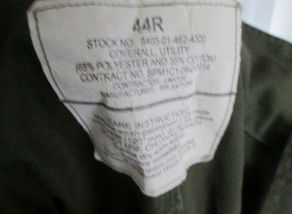 MENS Flyers Coveralls Jumpsuit Flight Utility Suit UNICOR 44L GREEN OL ...